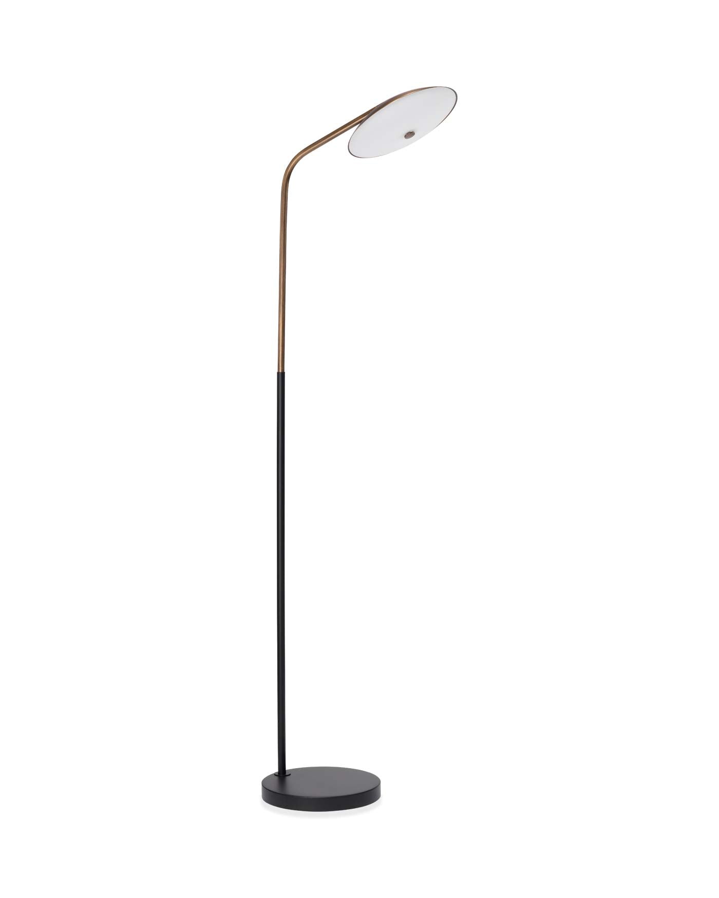 Marvin Floor Lamp In Brushed Brass & Matte Black Metal – Halo Chandeliers